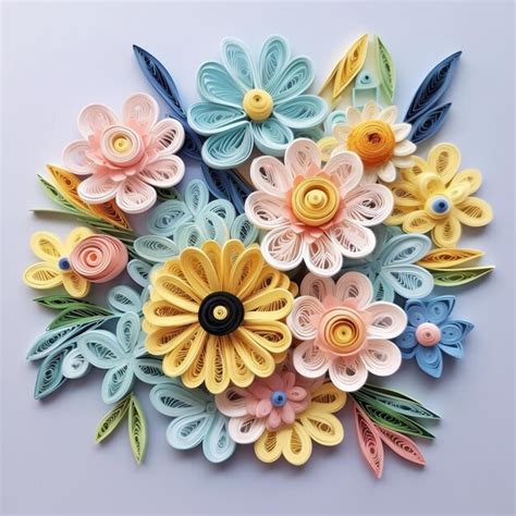 Premium Photo There Is A Paper Flower Arrangement Made With Many