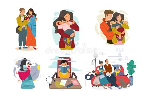 Set Of Happy Family Illustration Of Groups Different Families Ilustra O Do Vetor Ilustra O