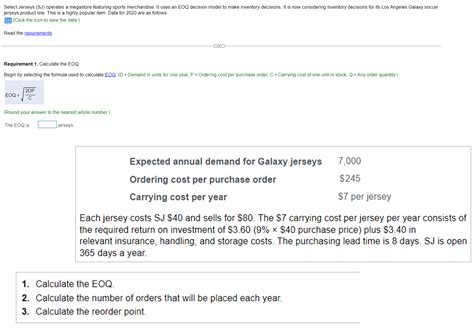 calculate the eoq calculate the number of orders that