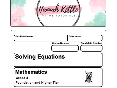 Solving Equations Teaching Resources