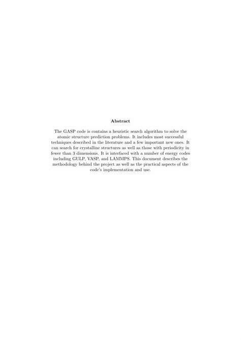 Pdf Gasp The Genetic Algorithm For Structure And The Genetic