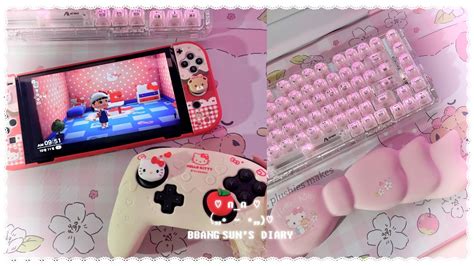 𝑩𝑩𝒂𝒏𝒈𝒔𝒖𝒏𝒔 𝑫𝒊𝒂𝒓𝒚 ︎ 뽀시락 뽀시락 키티 방을 만들어보아요 방 꾸미고 동숲하는 하루 키티 데스크 셋업