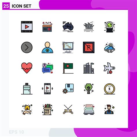 Universal Icon Symbols Group Of 25 Modern Filled Line Flat Colors Of