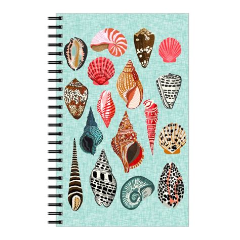 Ocean Shells Multi On Mint Notebook Shutterfly