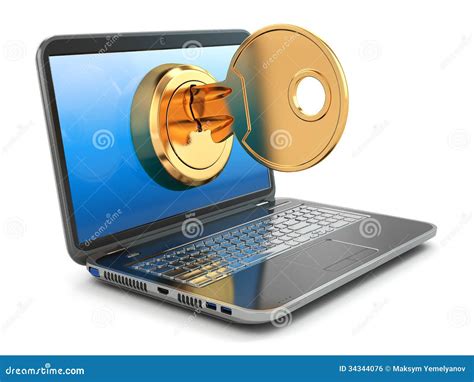 Internet Security Concept Key And Laptop Stock Illustration Illustration Of Internet Network