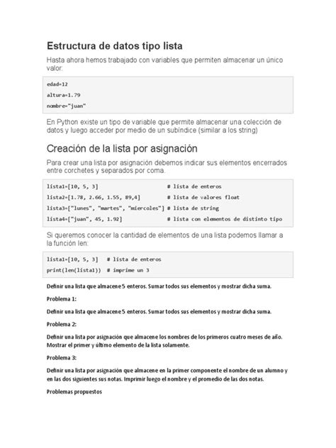 Clase Listas Jueves 23 06 2022 Pdf Python Lenguaje De Programación