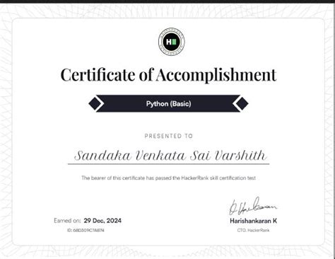 Python Programming Hackerrank Certification Codingskills Learningjourney Growthmindset