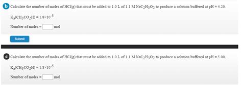 Solved Calculate The Number Of Moles Of HCl G That Must Be Chegg Com
