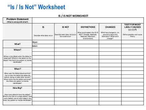 Problem Solving Template Excel