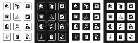 Set Chemical Formula Drawing Compass Processor Cpu Cloud With Rain Data Visualisation Earth