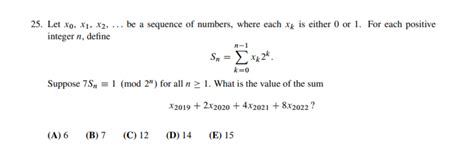 Solved 5 Let X0 X1 X2 … Be A Sequence Of Numbers Where