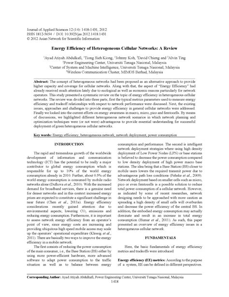 Pdf Energy Efficiency Of Heterogeneous Cellular Networks A Review