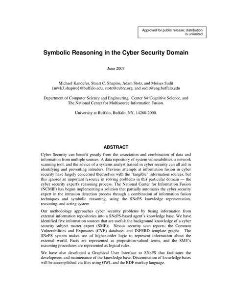 pdf symbolic reasoning in the cyber security domain