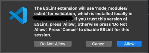 Trust This Eslint Version Asked Every Time · Issue 1034 · Microsoft