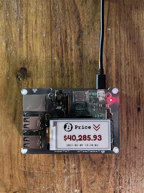 Built A Bitcoin Ticker On A Pi Inky PHAT With Some Very Dodgy Python