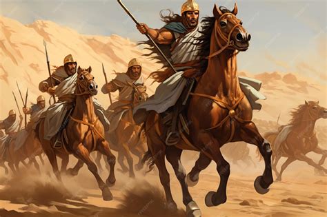 Premium Ai Image Desert Gale Numidian Cavalrys Swift Javelin