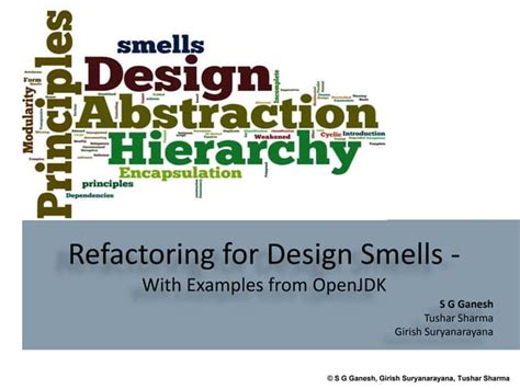 Refactoring For Design Smells Ppt