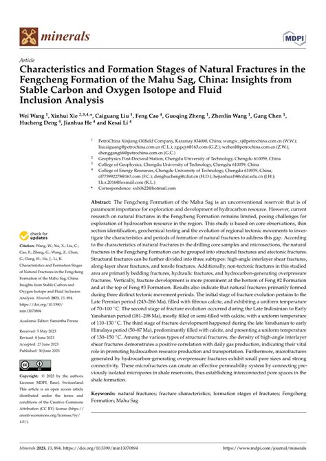 Pdf Minerals Characteristics And Formation Stages Of Natural