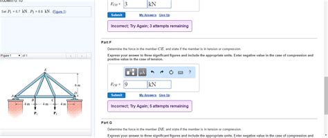Solved Set P 1 6 7 KN P 2 8 8 KN Figure 1 Part F Chegg Com