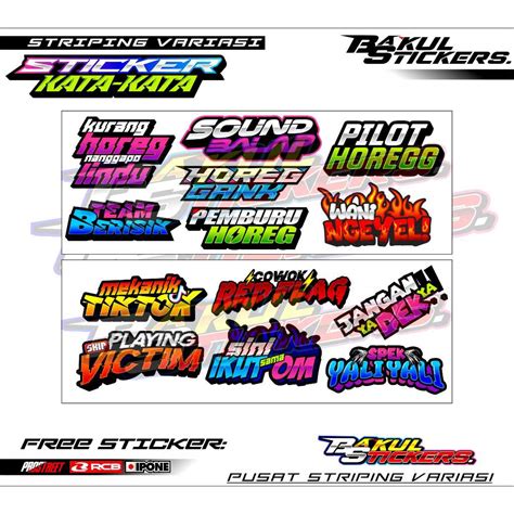 Jual Sticker Pack Kata Kata Viral Sound Balap Sticker Terbaru