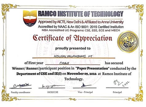 kousalyalakshmi m on linkedin paperpresentation rit cse ie