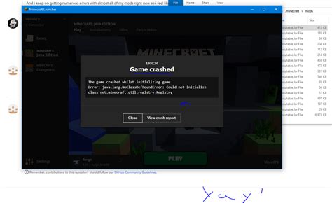 Major Issue This Mod Will Crash Minecraft I Spent Hours Sorting It Out Down To One Mod And It