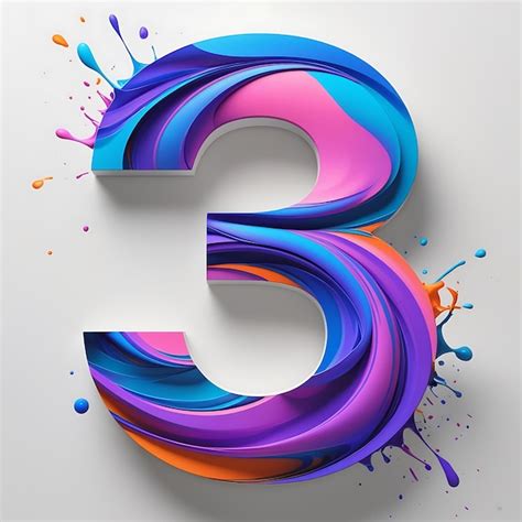 Number 3 Icon Design Premium Ai Generated Image