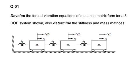 Solved Q 01 Develop The Forced Vibration Equations Of Motion