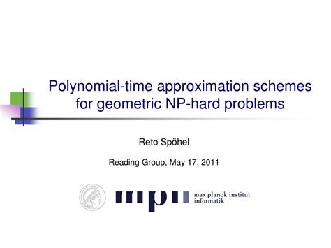 Ppt Polynomial Time Approximation Schemes For Geometric Np Hard Problems Powerpoint