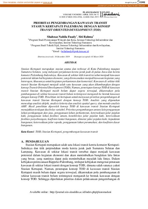 Pdf Prioritas Pengembangan Kawasan Transit Stasiun Kertapati Palembang Dengan Konsep Transit Pdf Prioritas Pengembangan Kawasan Transit Stasiun Kertapati Palembang Dengan Konsep Transit