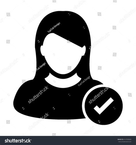 Check Mark Tick Icon Vector Female Stock Vector Royalty Free 414769600 Shutterstock