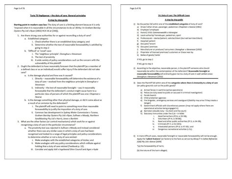 torts full notes laws2015 torts scu thinkswap