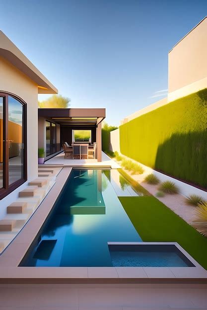 Premium Ai Image Small Swimming Pool In The Side Yard