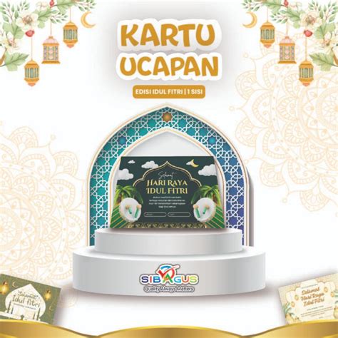 Jual Kartu Ucapan Idul Fitri 2025 1 Sisi Ukuran A6 Kartu Ucapan