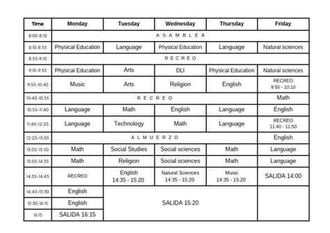 Class Schedule In Colorful Minimalist Style 7 Pdf