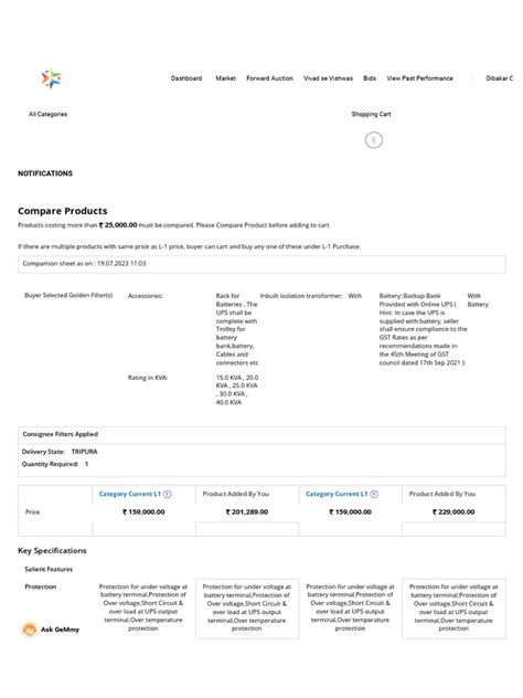 Online Ups Comparative Statement Pdf Mains Electricity