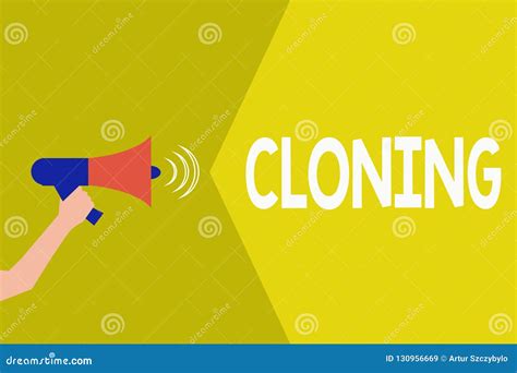 Handwriting Text Cloning Concept Meaning Make Identical Copies Of Someone Or Something Creating