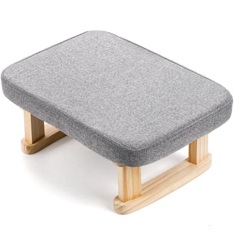 Latitude Run Footstool Ottoman Rectangle Fabric Foot Stool Rest With