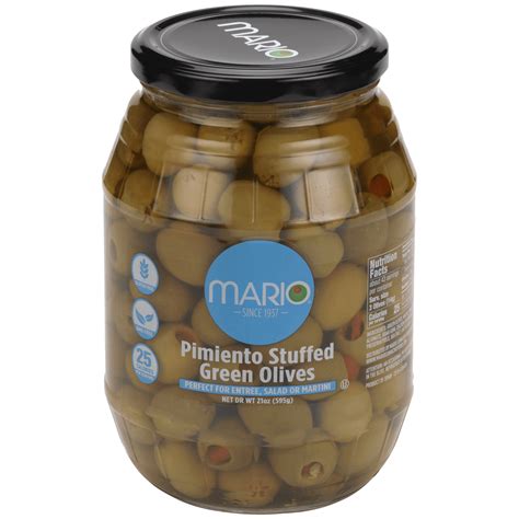 Mario Pimiento Stuffed Manzanilla Spanish Olives 21 Oz