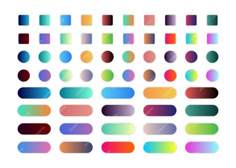 premium vector 60 gradient button set isolated icon web vector