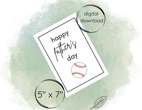 Fathers Day Baseball Fathers Day Card For Baseball Fan Digital