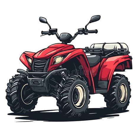Powerful Red Atv Quad Bike Stock Illustrations 15 Powerful Red Atv