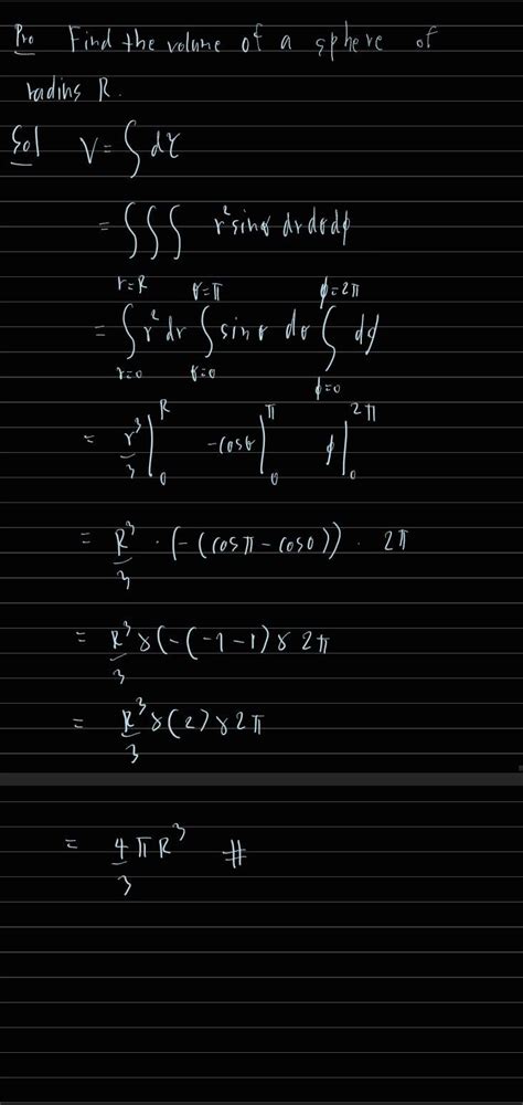Find The Volume Of A Sphere Ch1 Vector Analysis Introduction To