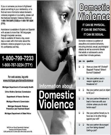 10 Domestic Violence Brochures Word Psd Vector