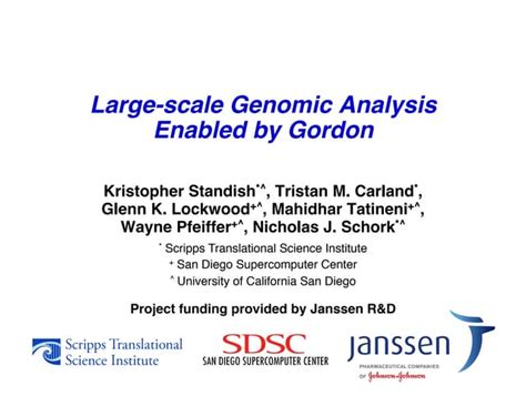 Large Scale Genomic Analysis Enabled By Gordon Ppt