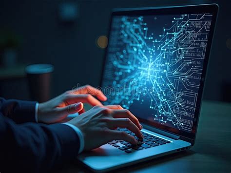 Digital Transformation Neural Network Data Processing And Machine Learning Algorithm Stock