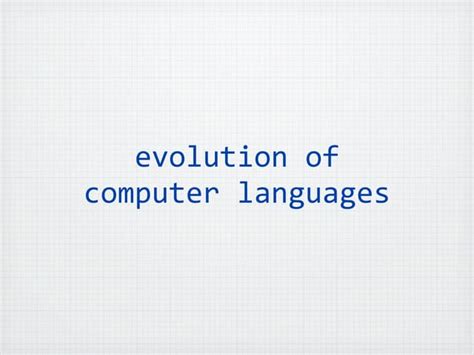 evolution of programming languages key