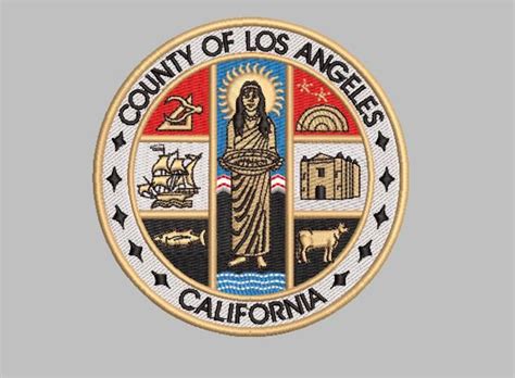 La Los Angeles County Seal Embroidery File 3 Sizes Dst Pes Jef Exp