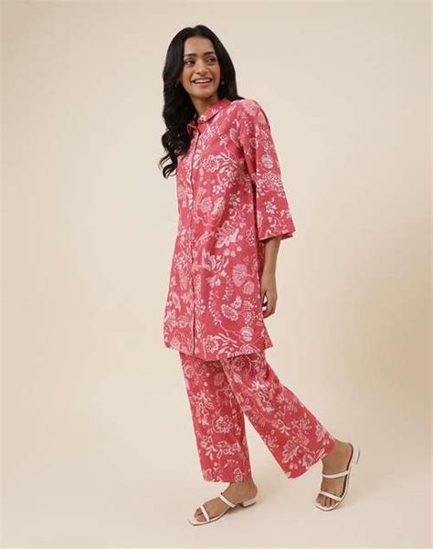 Buy Pink Cotton Blend Printed Set For Women Online At Fabindia 20089740