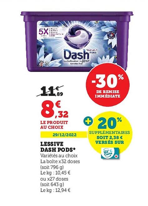 Promo Lessive Dash Pods Chez Hyper U Icataloguefr